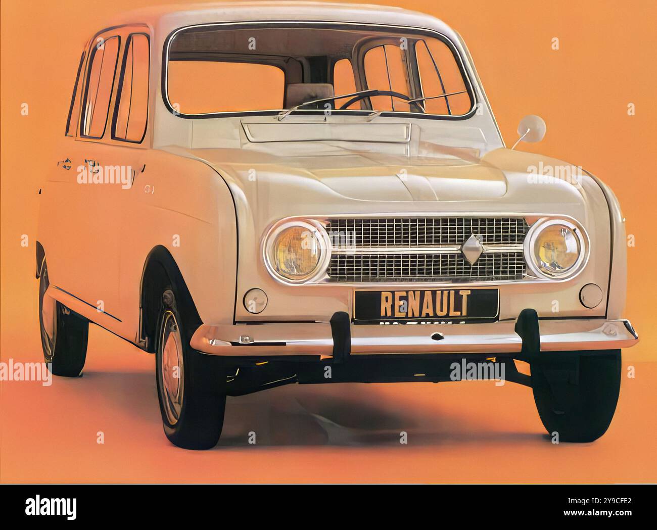Renault 4 Export (1969) - Vintage press car advertising Stock Photo - Alamy