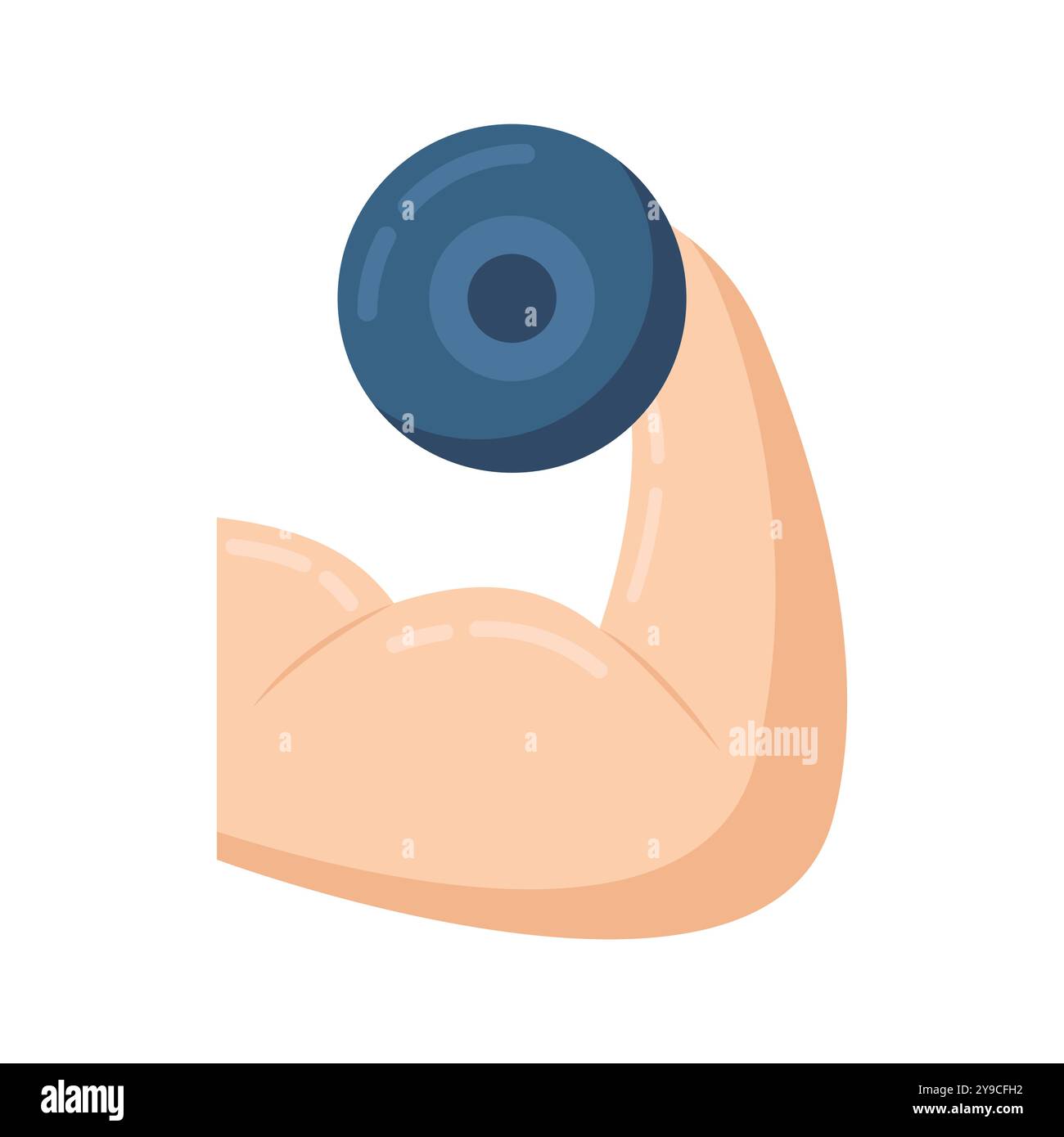 Hand holding dumbbell denoting concept icon of weightlifting in flat style Stock Vector Image ...