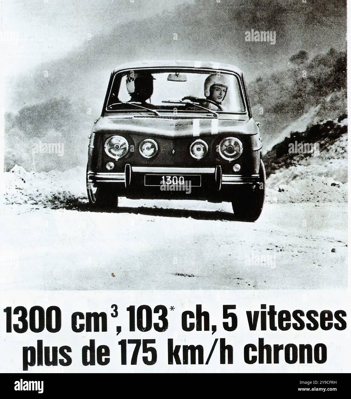 Renault 8 Gordini 1300 (1968) - Vintage press car advertising Stock ...