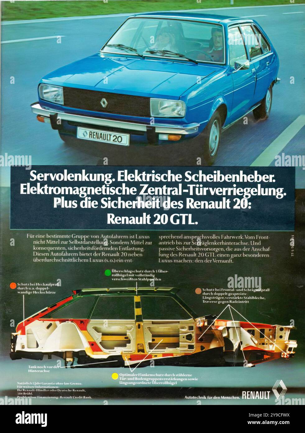 Renault 20 (1977) - Vintage German Press Car Advertising Stock Photo ...