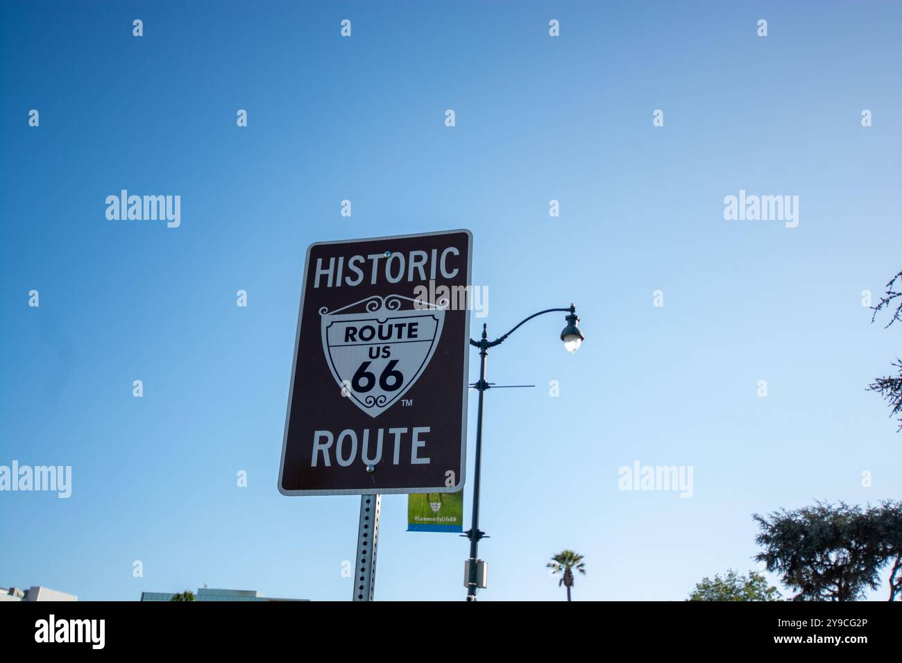 Route 66 sign as seen in Los Angeles in summer 2024 Stock Photo - Alamy