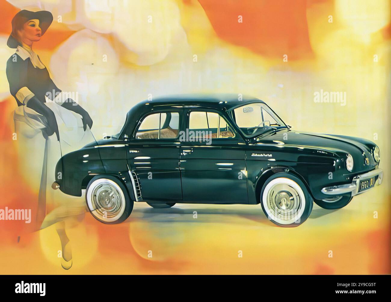 Renault Dauphine (1960) - Vintage press car advertising Stock Photo - Alamy