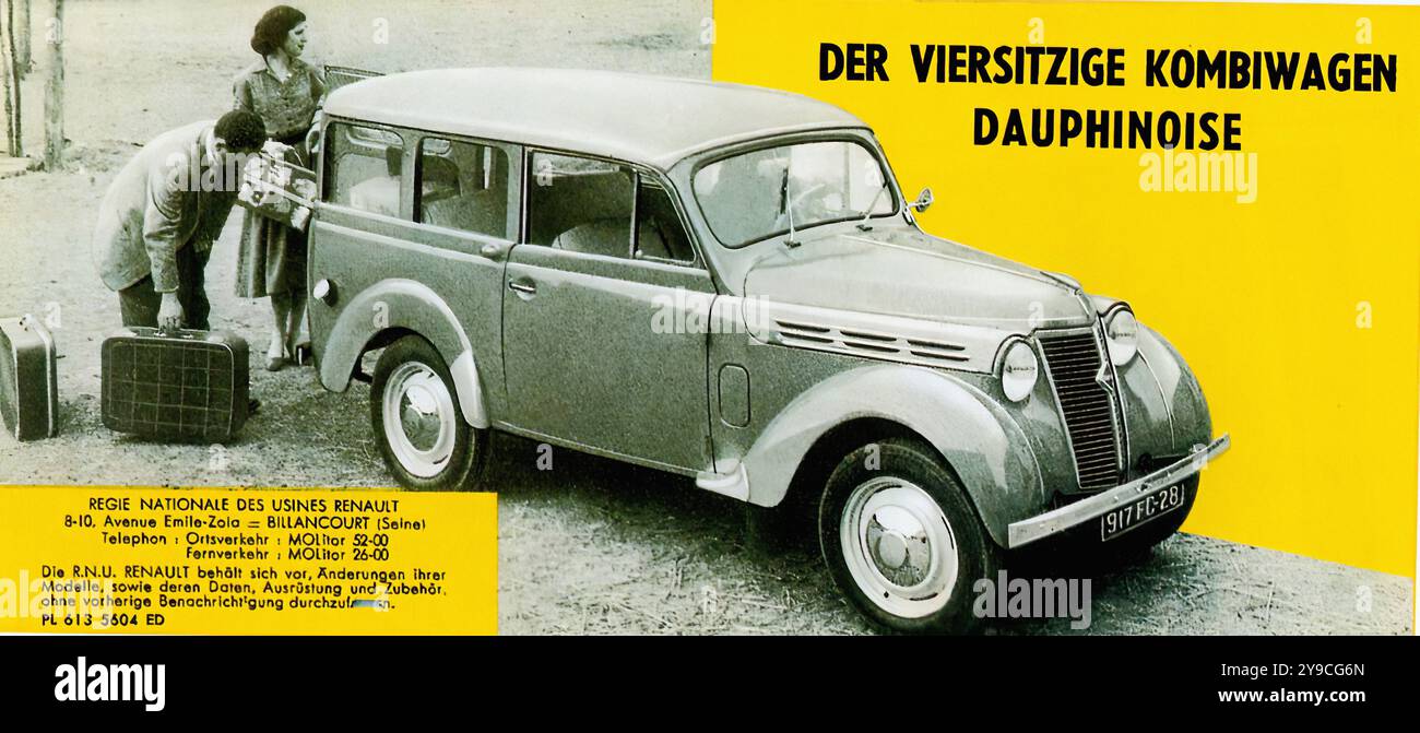 Renault Dauphinois (1956) - Vintage press car advertising Stock Photo ...