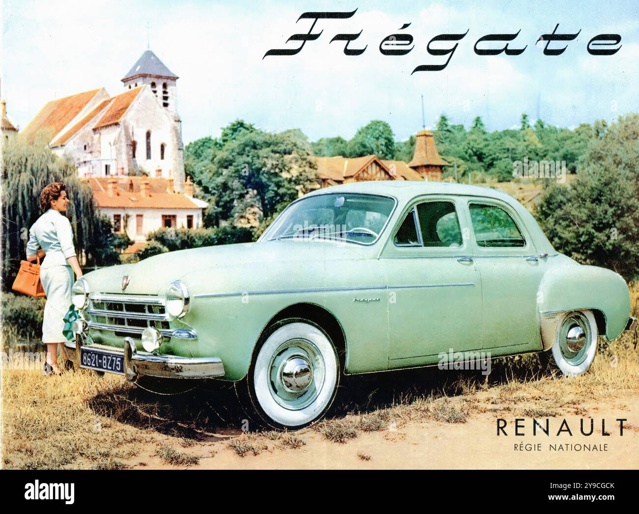 Renault Frégate (early 1950s) - Vintage press car advertising Stock ...