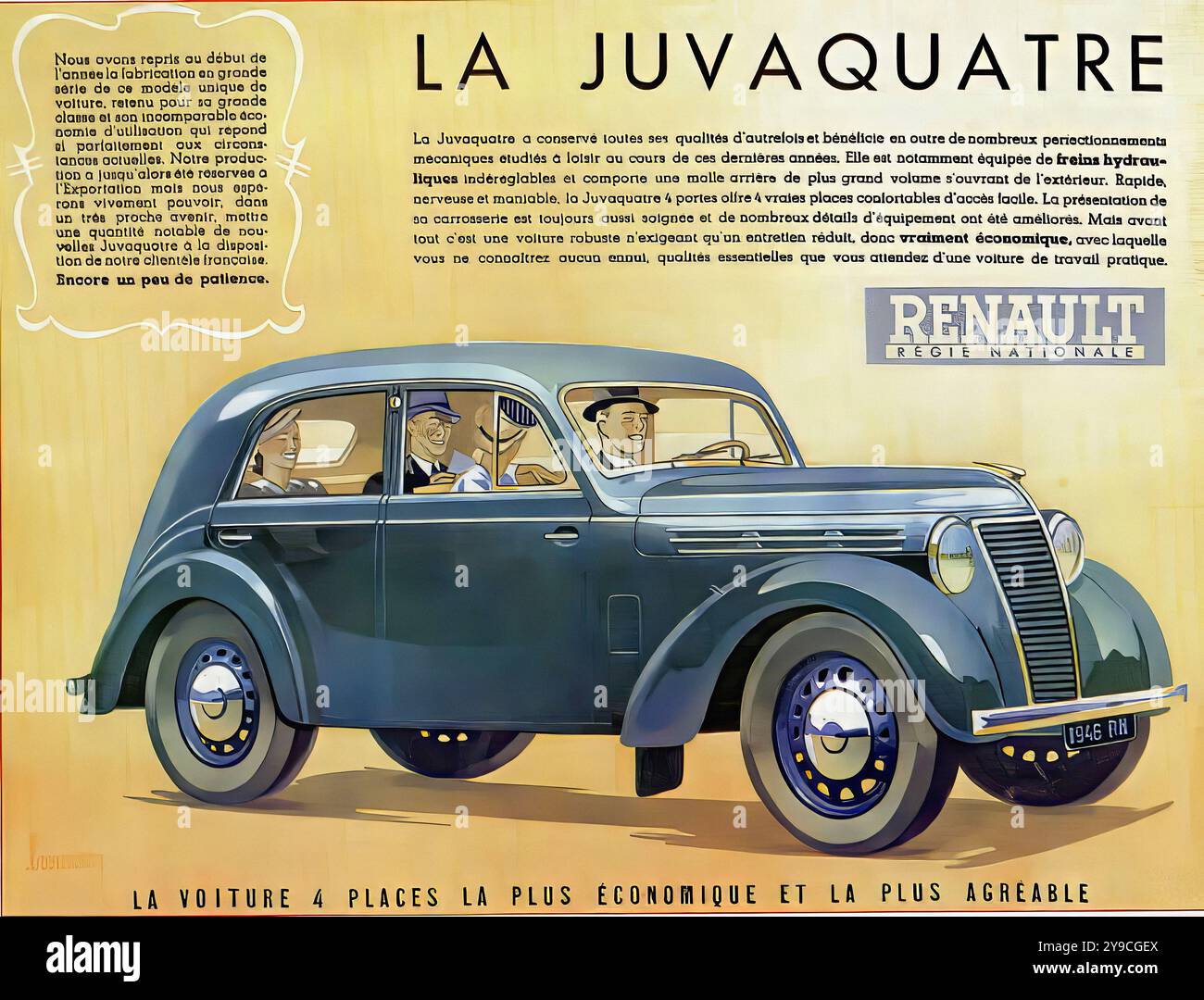 Renault Juvaquatre (1947) - Vintage press car advertising Stock Photo ...