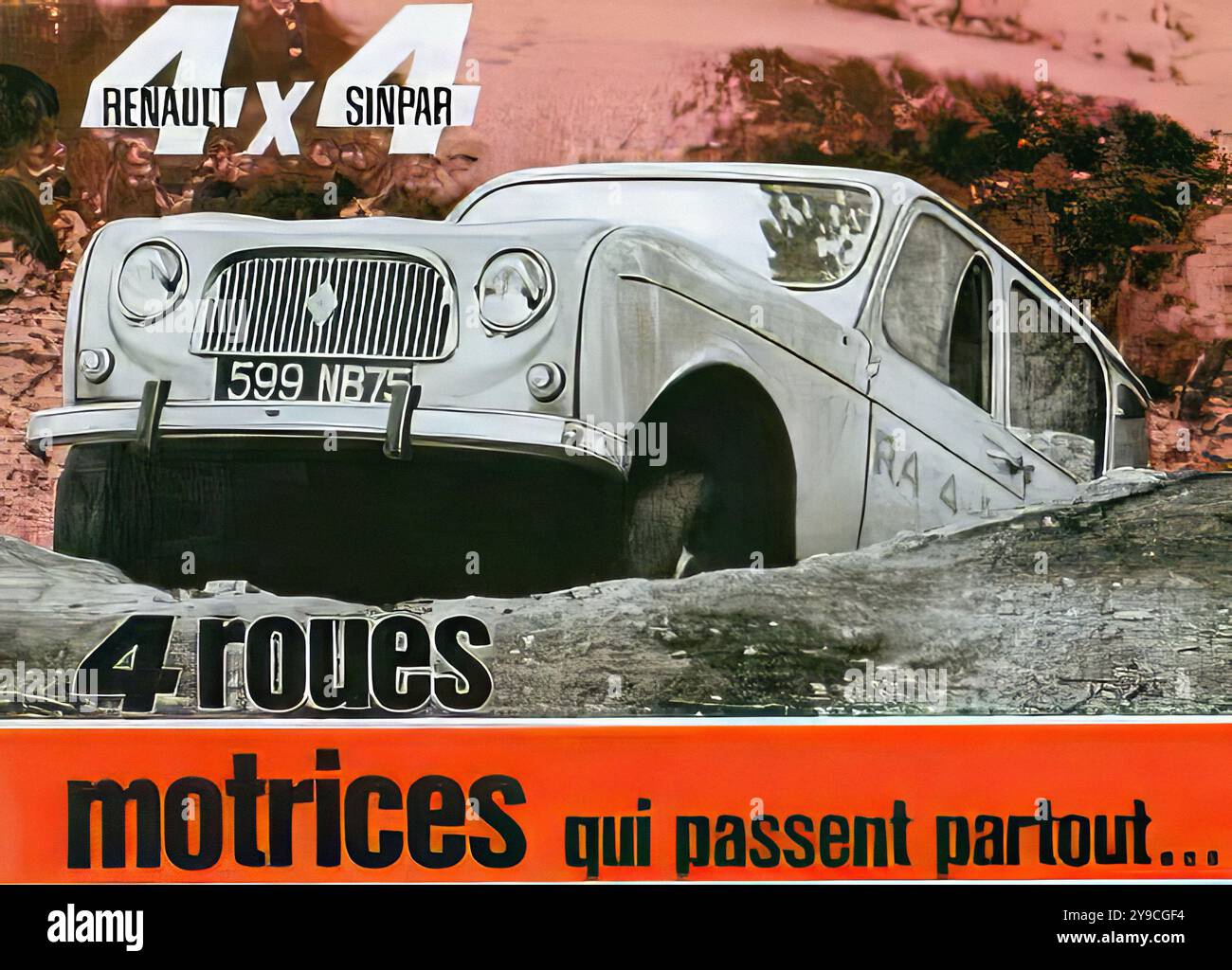 Renault R4 4x4 Sinpar (1964) - Vintage press car advertising Stock ...