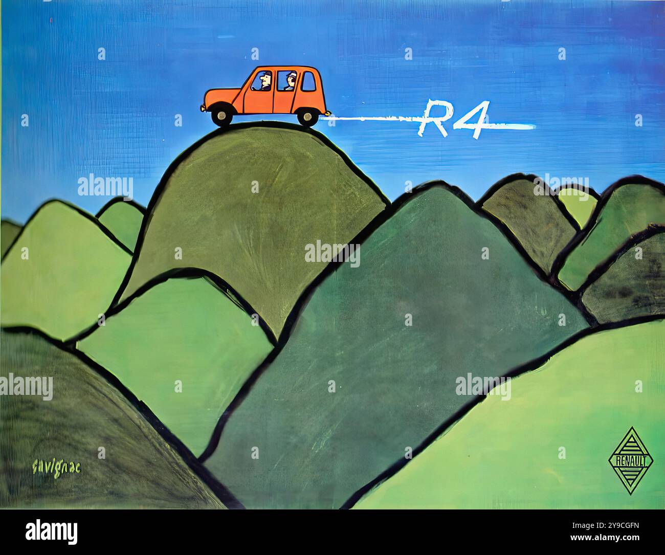 Renault R4 (1960s) - Vintage press car advertising Stock Photo - Alamy