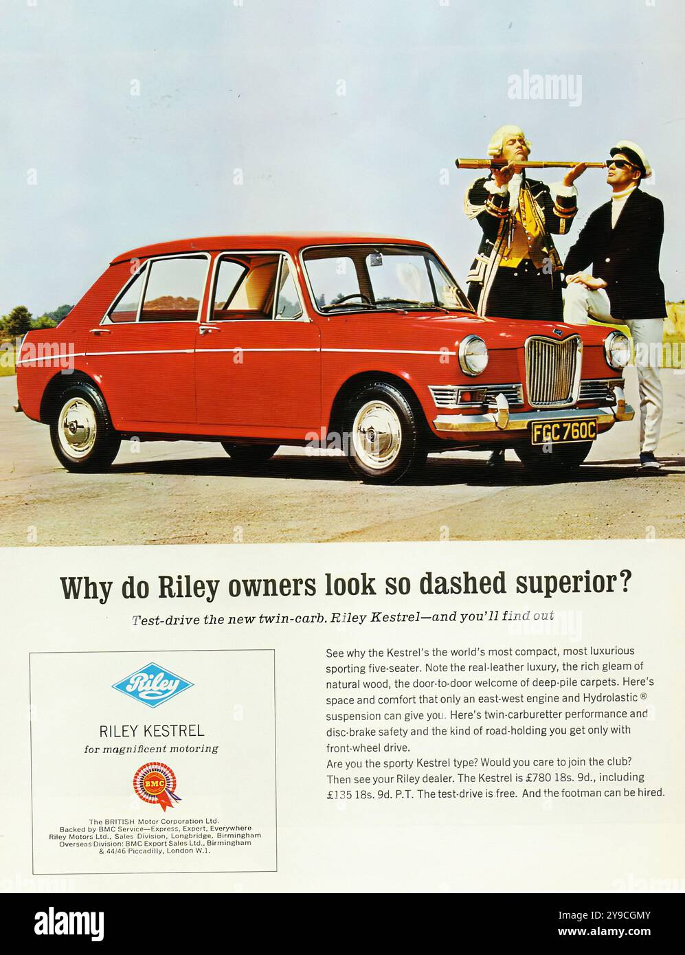 Riley Kestrel (1965) - Vintage press car advertising Stock Photo - Alamy