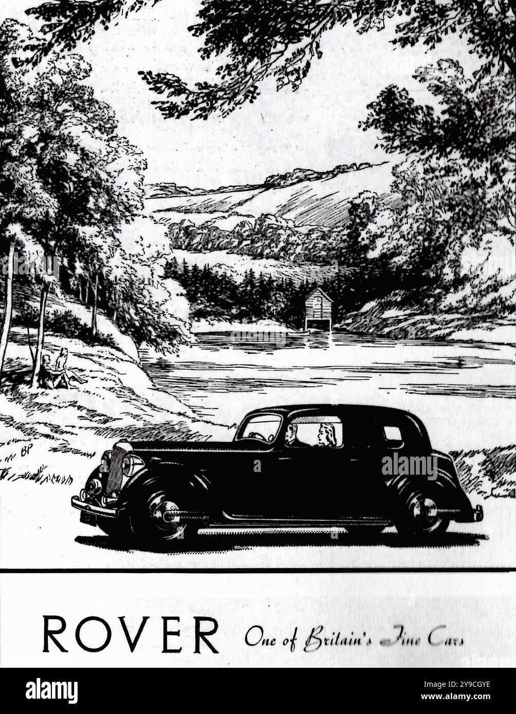 Rover 16 P2 (1946) - Vintage press car advertising Stock Photo - Alamy
