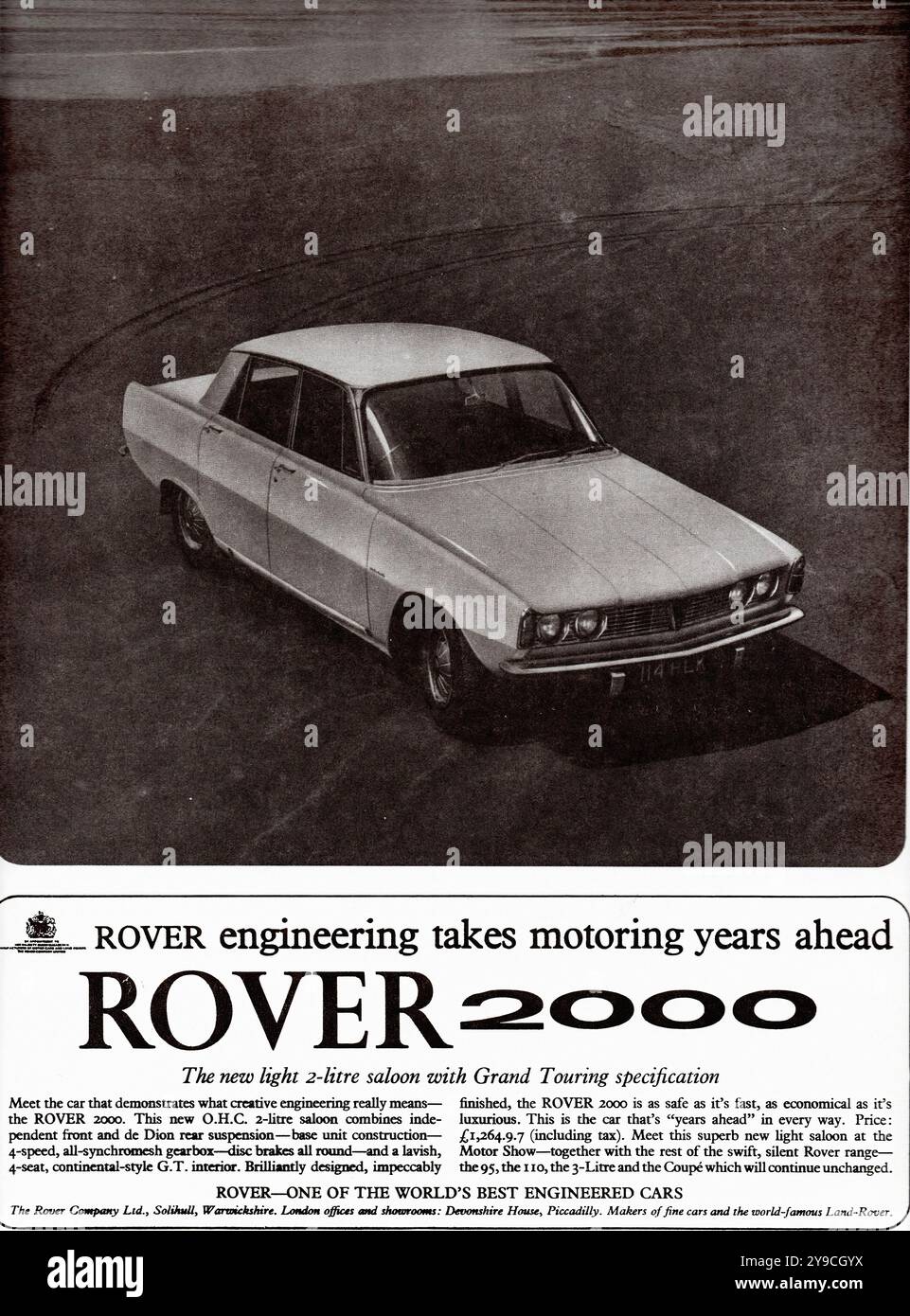 Rover 2000 (1963-64) - Vintage press car advertising Stock Photo - Alamy