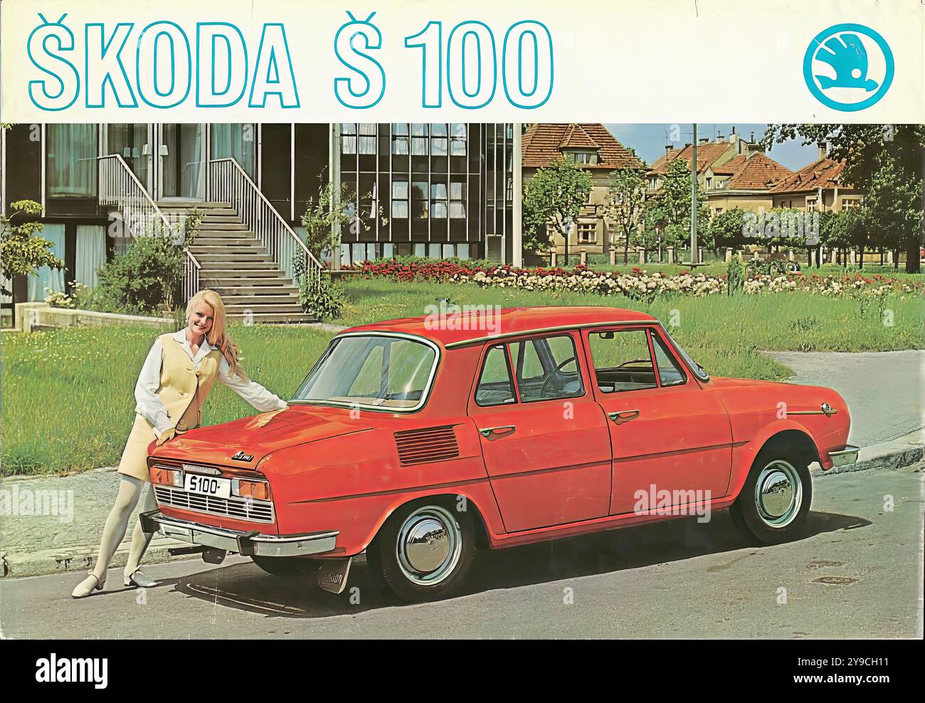 Skoda S 100 - Vintage press car advertising Stock Photo - Alamy