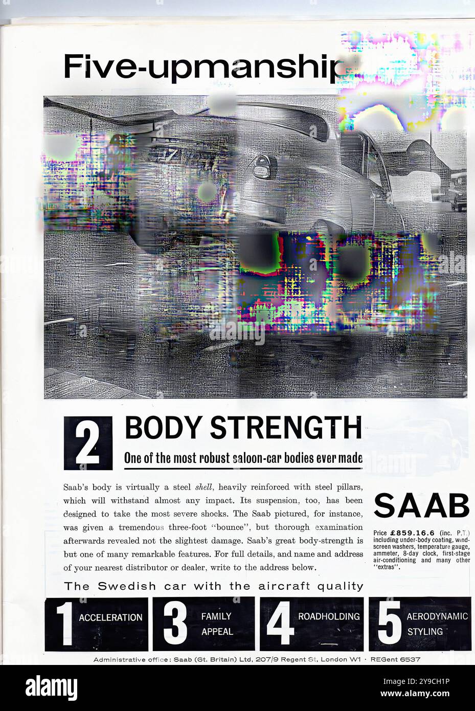 SAAB 96 0001 - Vintage press car advertising Stock Photo - Alamy