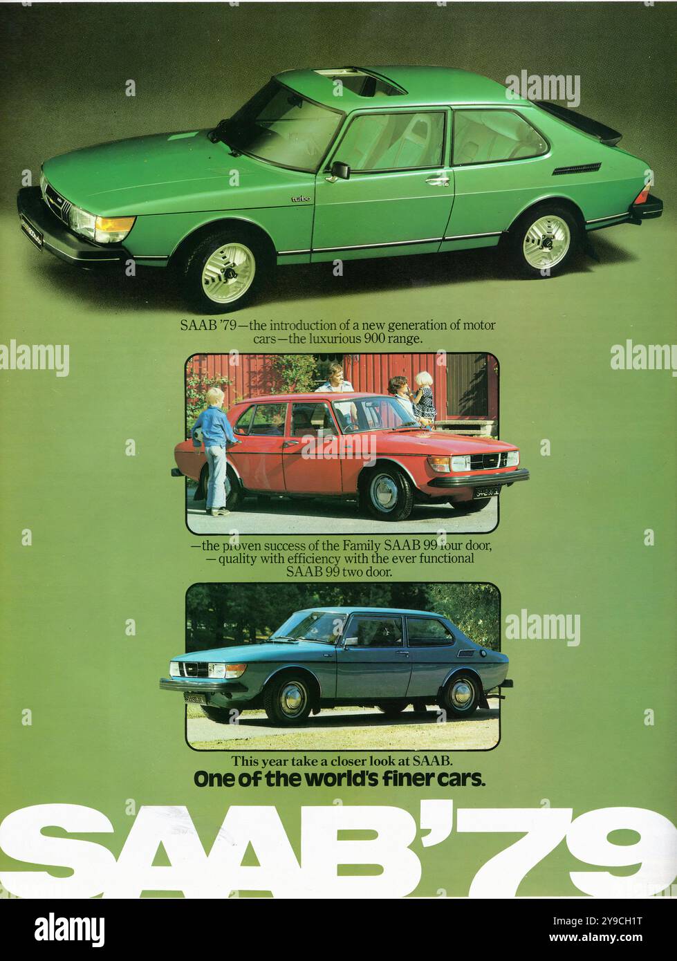 SAAB 99 & 900 (1979) - Vintage press car advertising Stock Photo - Alamy