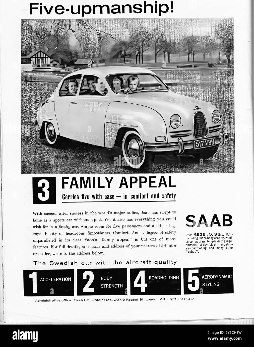 SAAB 96 0002 - Vintage press car advertising Stock Photo - Alamy
