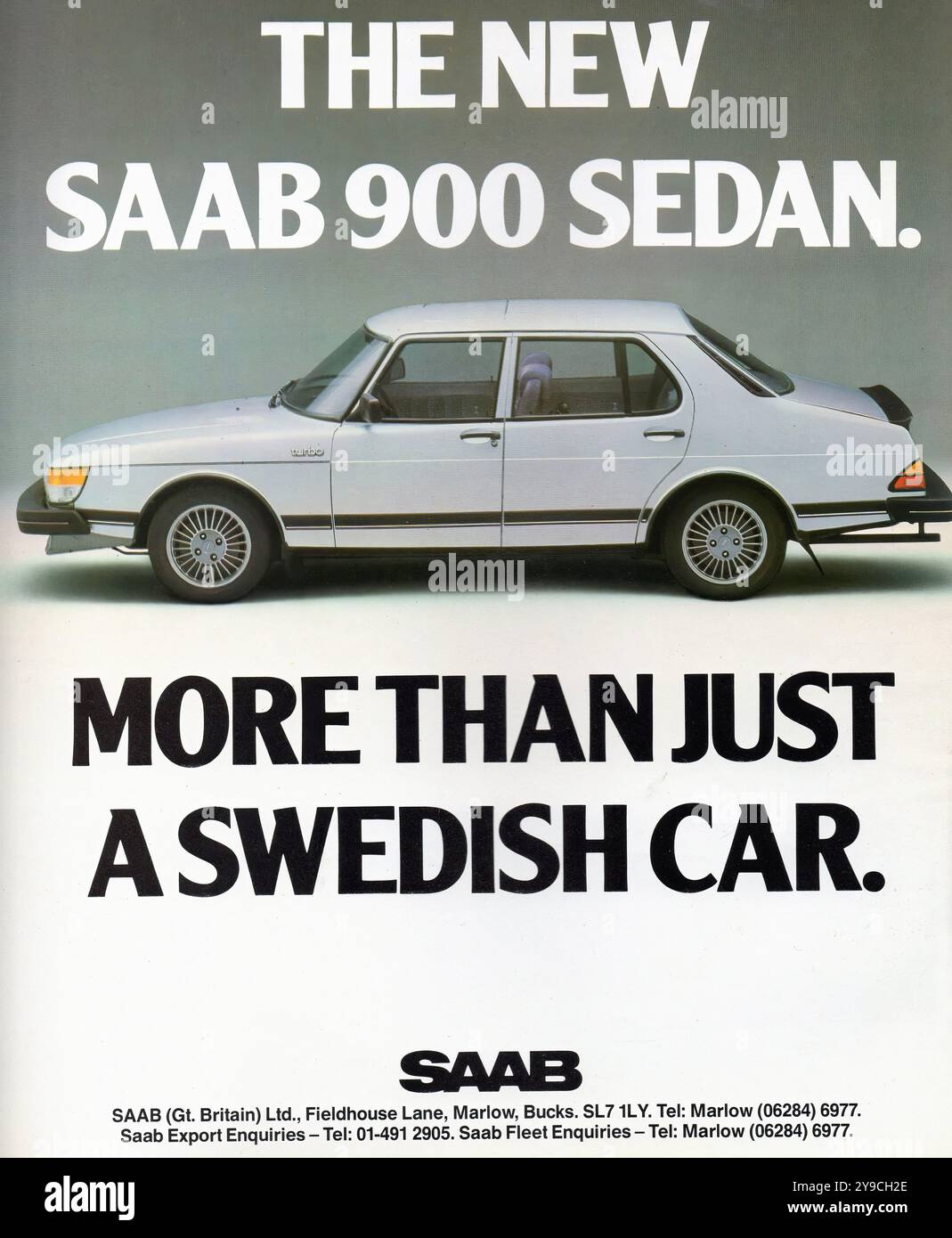 SAAB 900 Sedan (1980-81) - Vintage press car advertising Stock Photo - Alamy