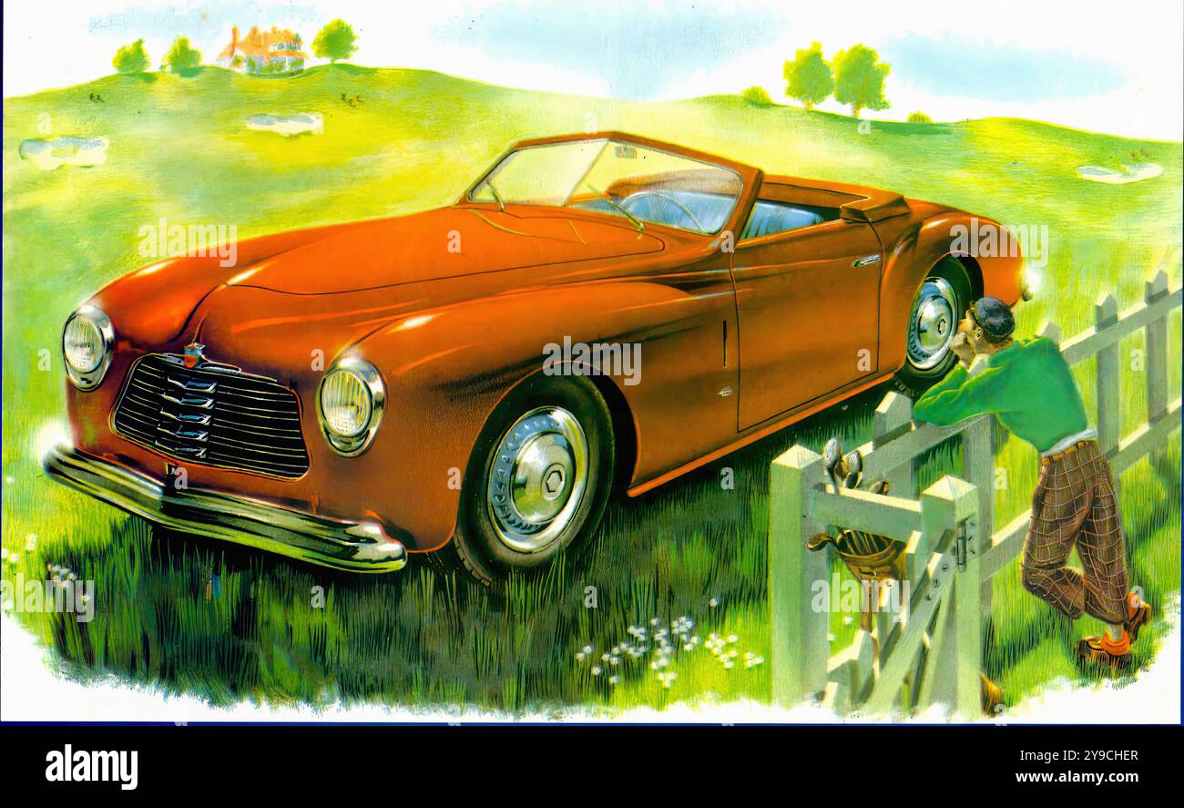 Simca 8 Sport (1948) - Vintage press car advertising Stock Photo - Alamy