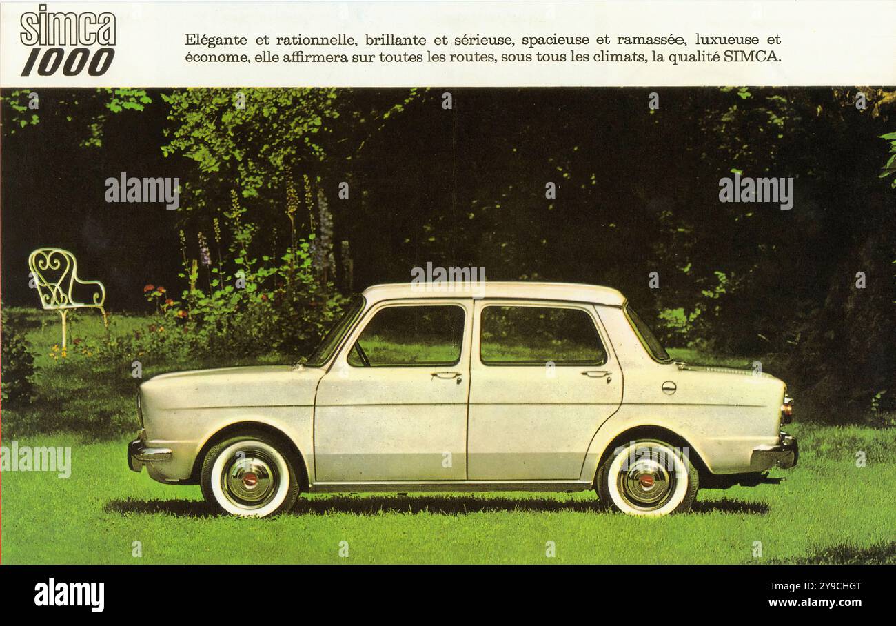 Simca 1000 (early 1960s) - Vintage press car advertising Stock Photo ...