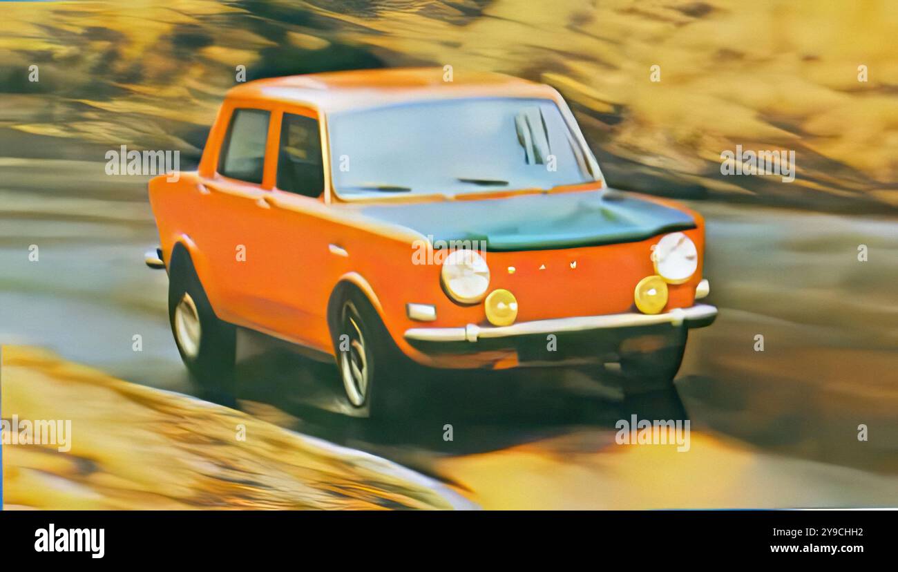 Simca 1000 Rallye (1970) - Vintage press car advertising Stock Photo ...
