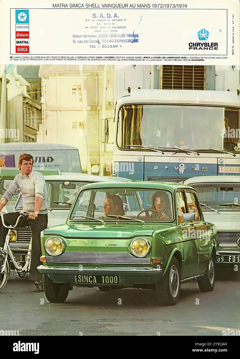 Simca 1000, 1974 - Vintage press car advertising Stock Photo - Alamy