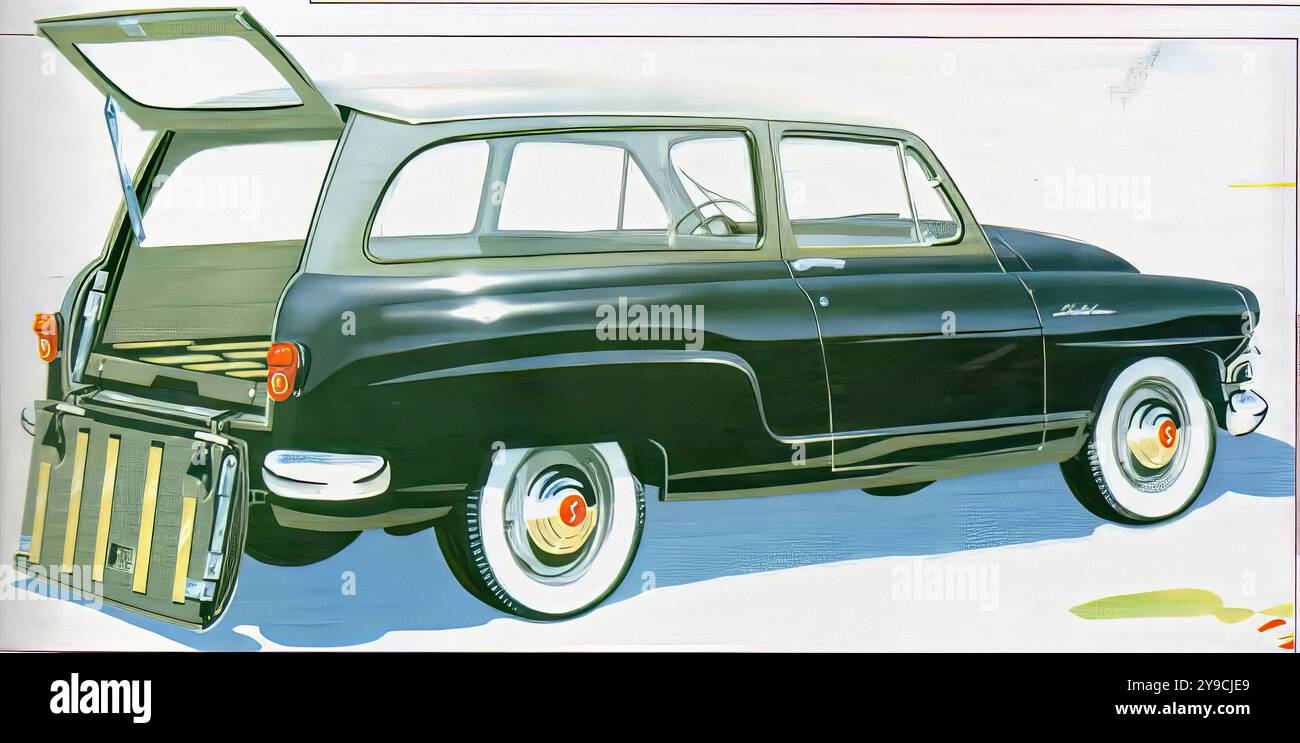Simca Châtelaine (1956) - Vintage press car advertising Stock Photo - Alamy