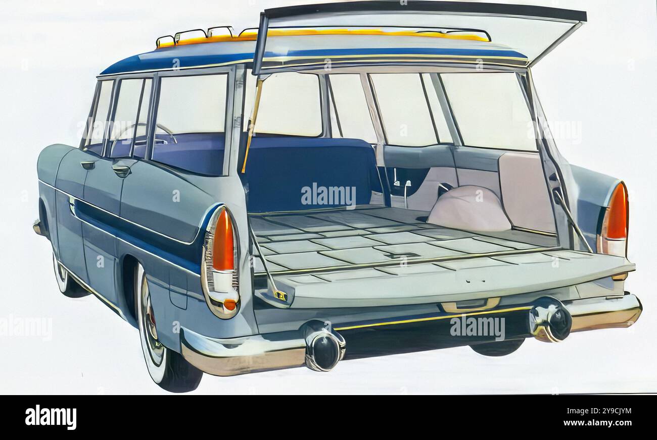 Simca Vedette Marly (1958) - Vintage press car advertising Stock Photo ...
