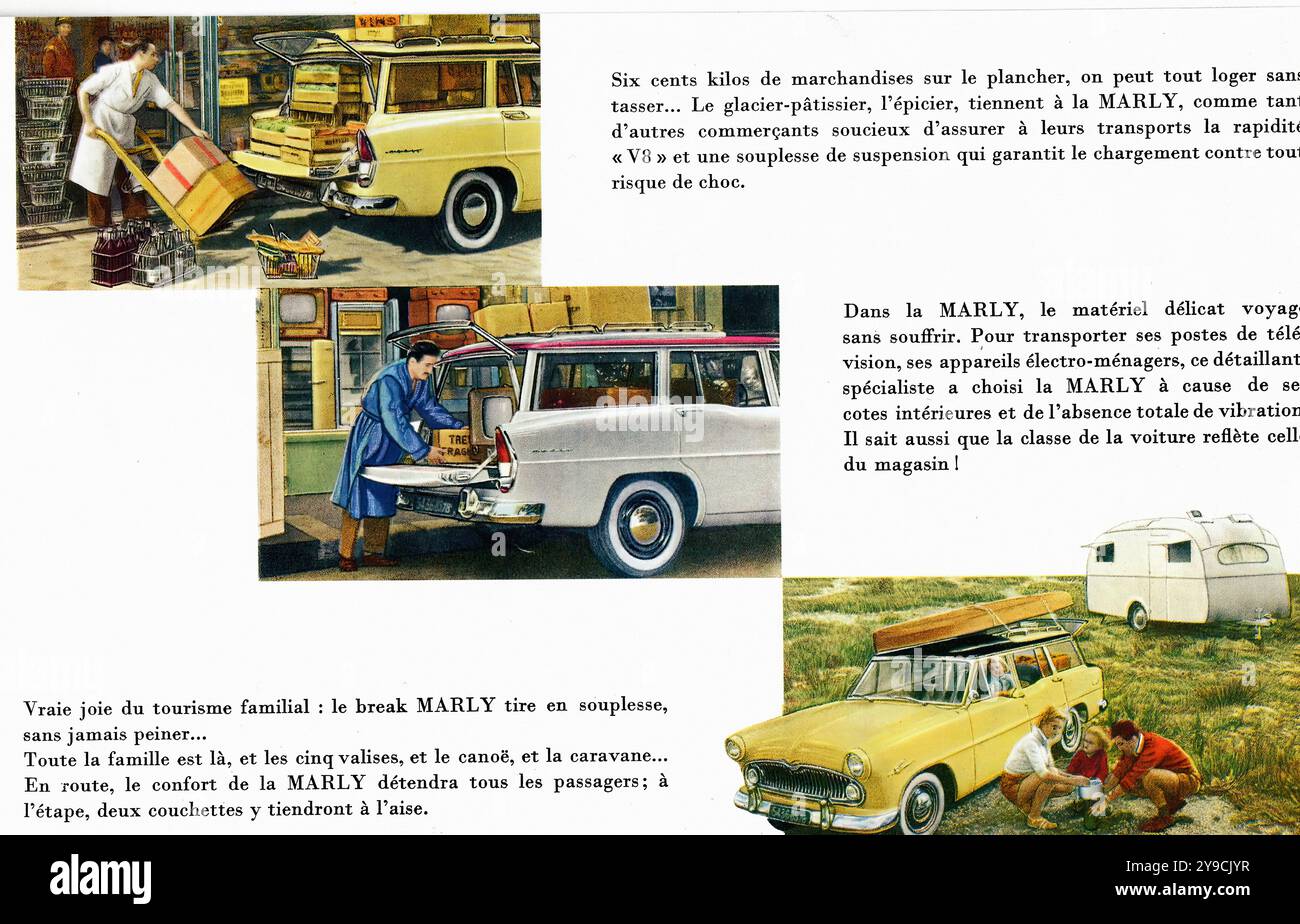 Simca Vedette Marly (1957-58) - Vintage press car advertising Stock ...