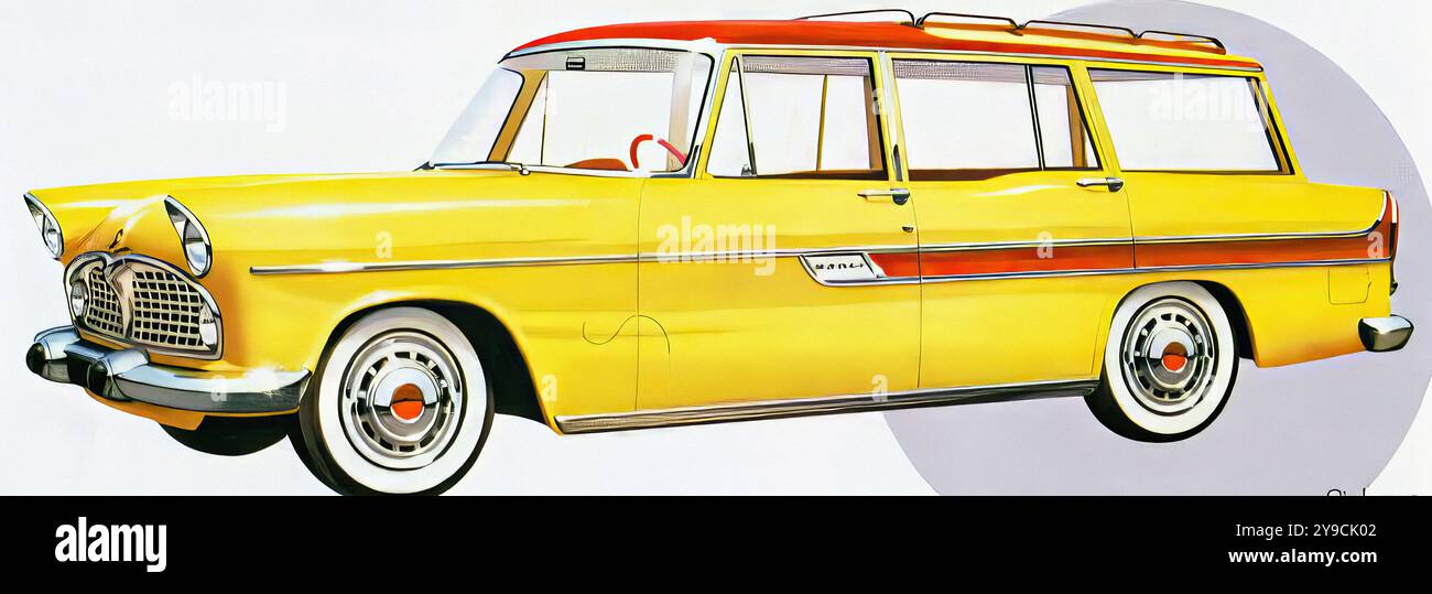 Simca Vedette Marly (1958) 0001 - Vintage press car advertising Stock ...