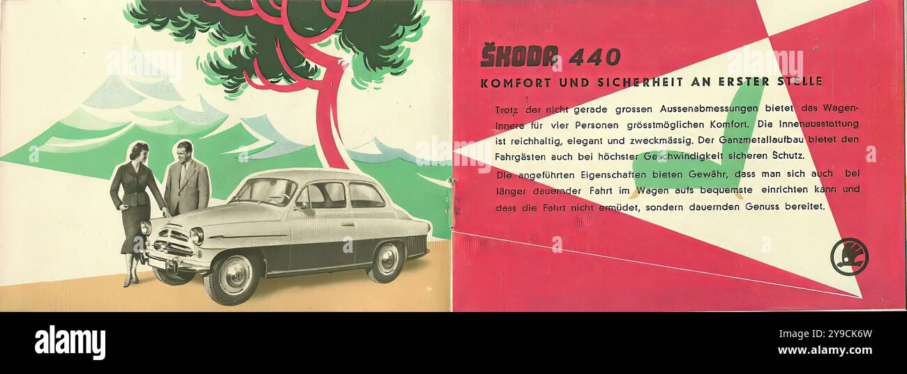 Skoda 440 - Vintage press car advertising Stock Photo - Alamy
