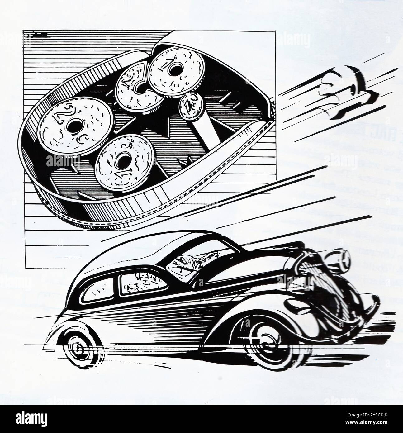 Skoda Popular (late 1930s) - Vintage press car advertising Stock Photo ...