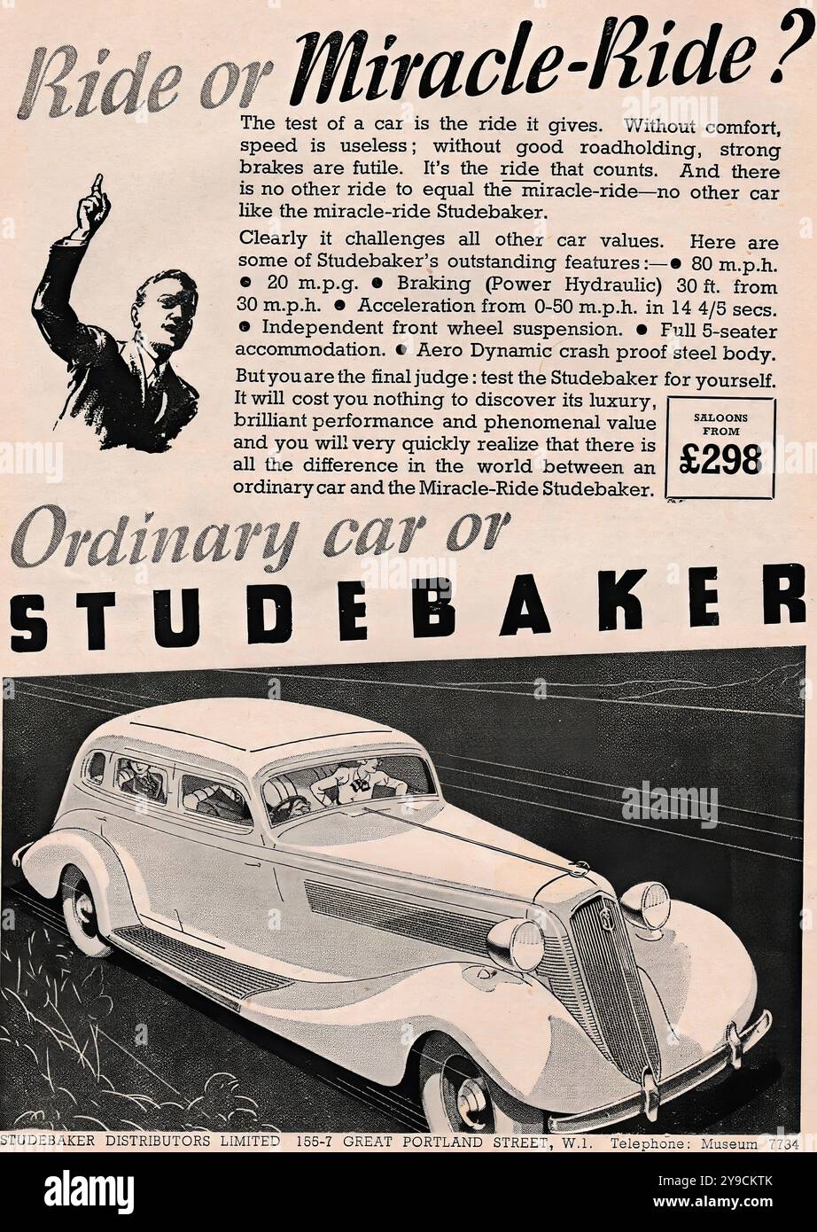 Studebaker (1935) - Vintage press car advertising Stock Photo - Alamy