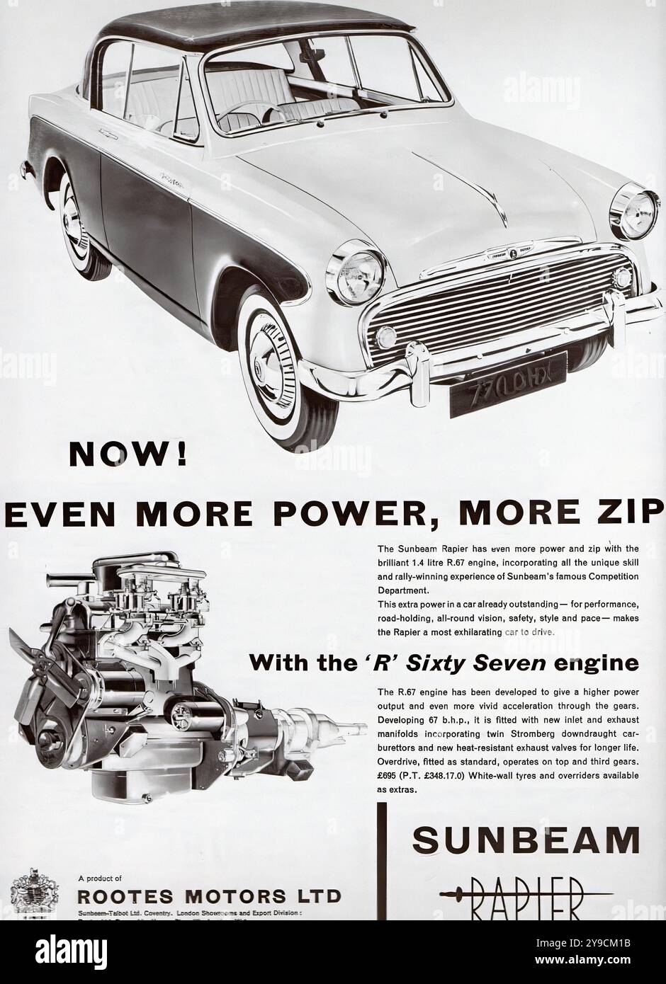 Sunbeam Rapier (1956-57) - Vintage press car advertising Stock Photo ...