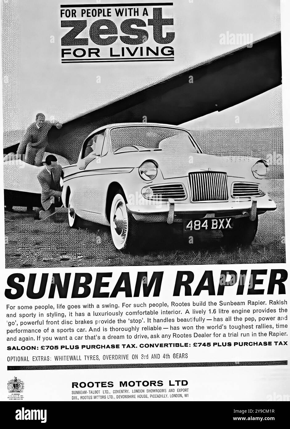 Sunbeam Rapier - Vintage press car advertising Stock Photo - Alamy