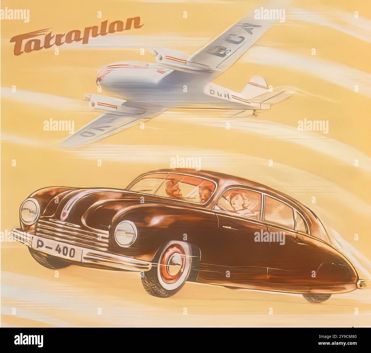 Tatra 600 Tatraplan - Vintage press car advertising Stock Photo - Alamy