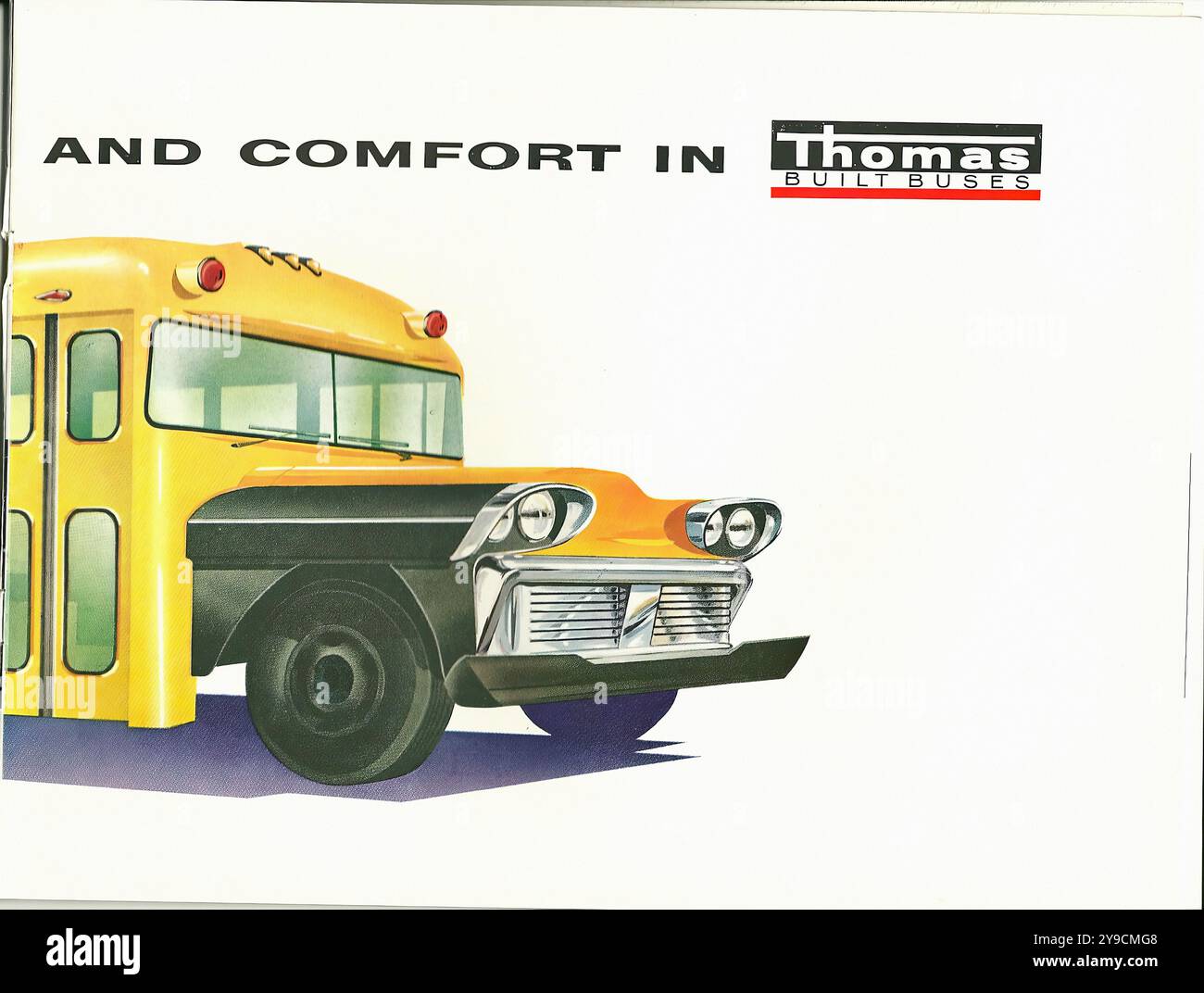 Thomas School Bus - Vintage press car advertising Stock Photo - Alamy
