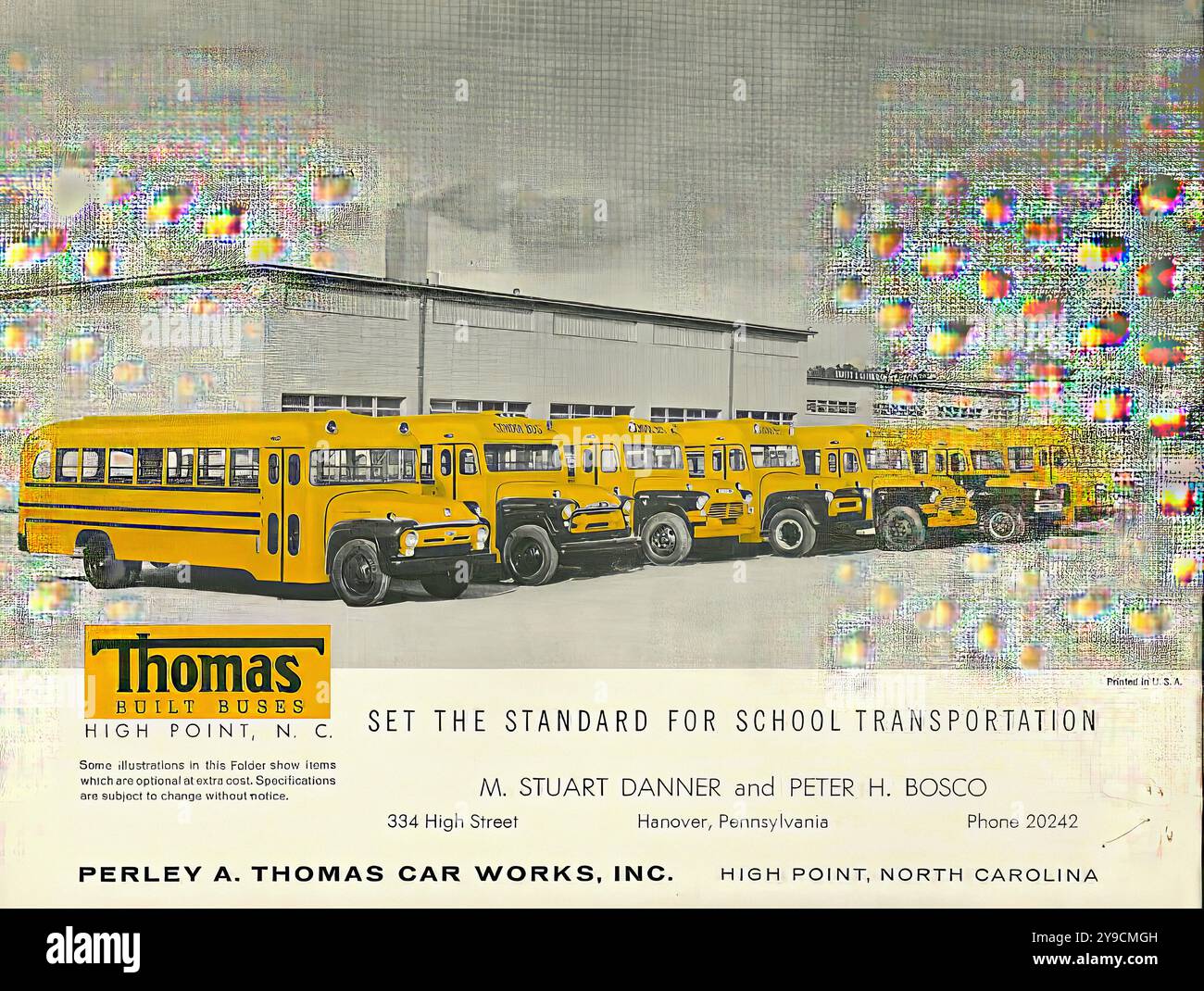 Thomas Built Buses 0001 - Vintage press car advertising Stock Photo - Alamy