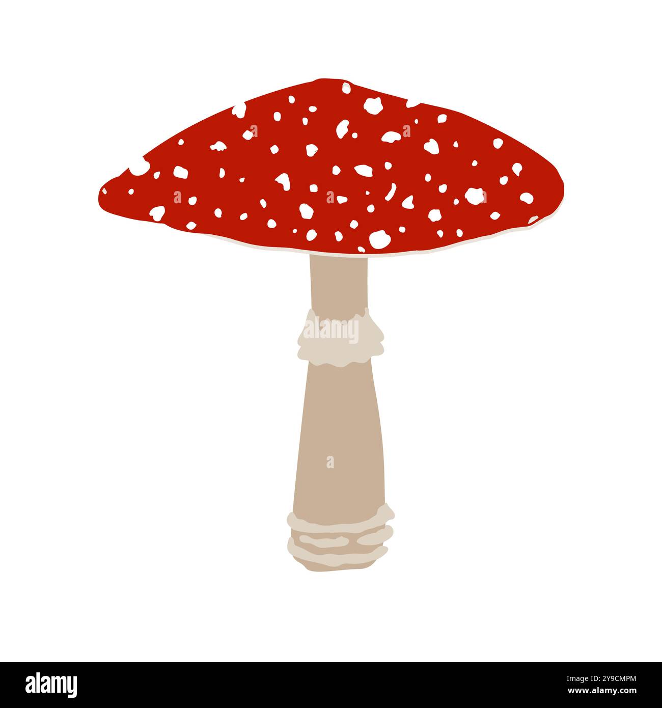 Fly Agaric Mushroom With Red Cap And White Dots Amanita Muscaria Mushroom Cartoon Vector