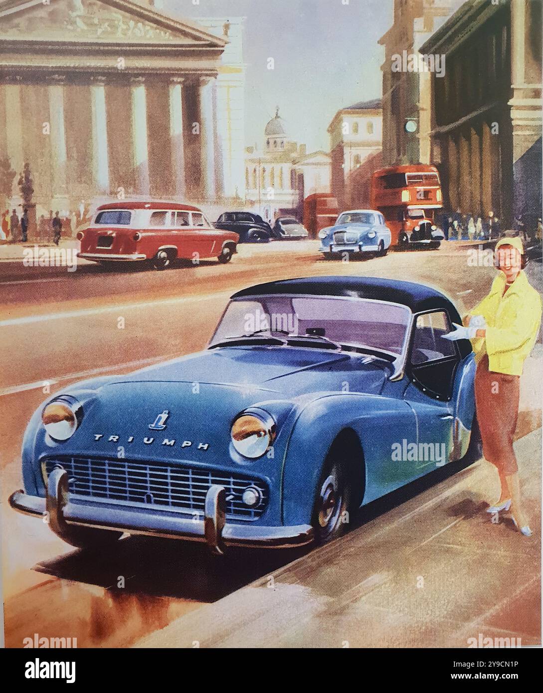 Triumph TR3A - Vintage press car advertising Stock Photo - Alamy