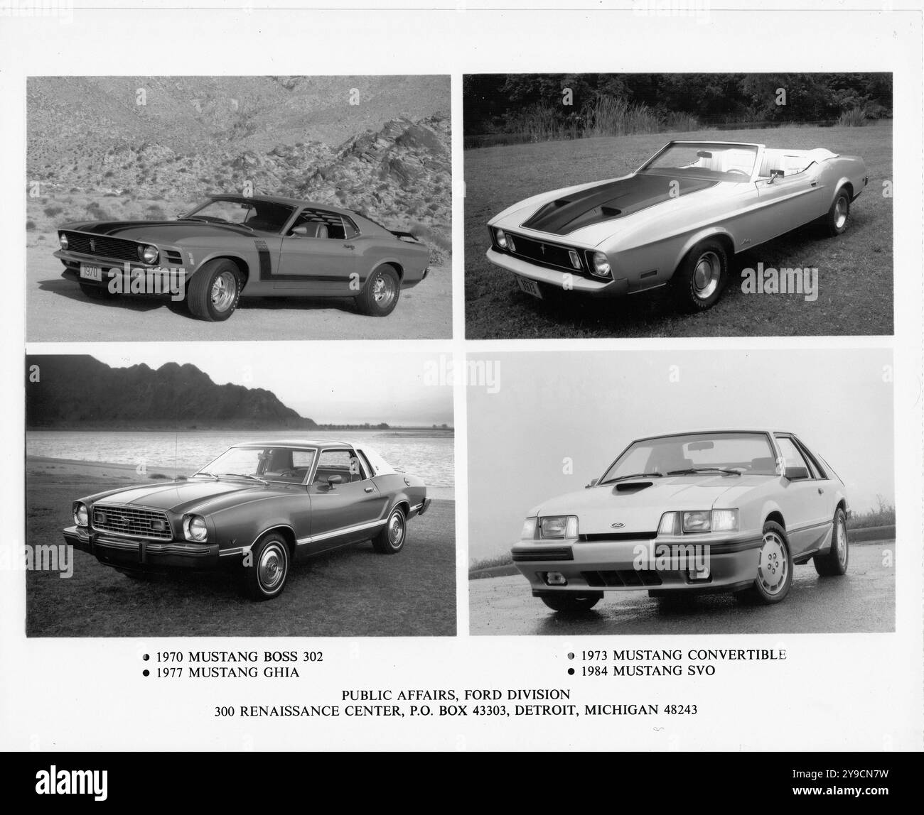Twenty Years of Mustang 0001 - Vintage press car advertising Stock ...