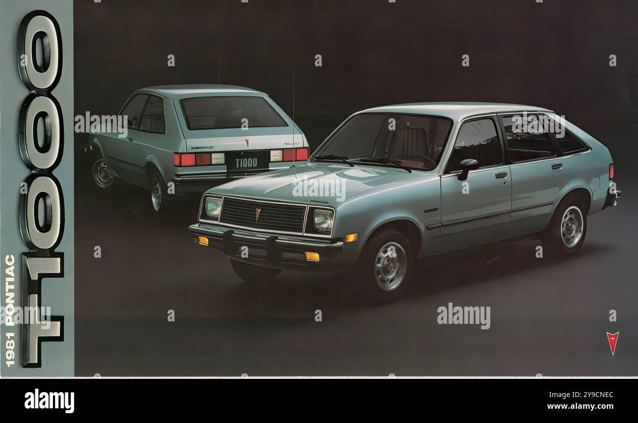 USA Pontiac T-1000 - Vintage press car advertising Stock Photo - Alamy