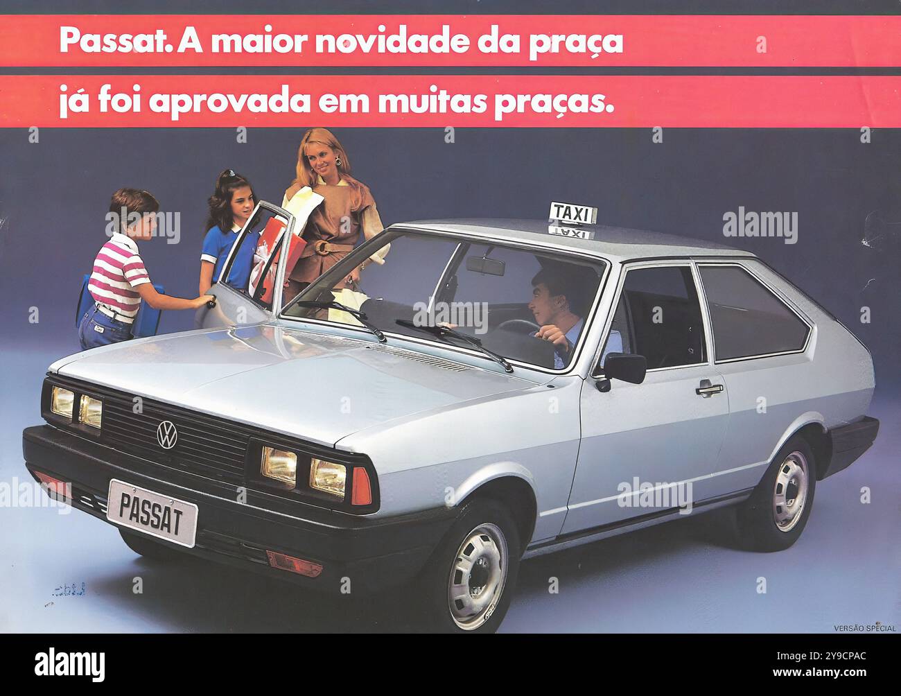 Volkswagen Passat Taxi for Brazil - Vintage press car advertising Stock ...