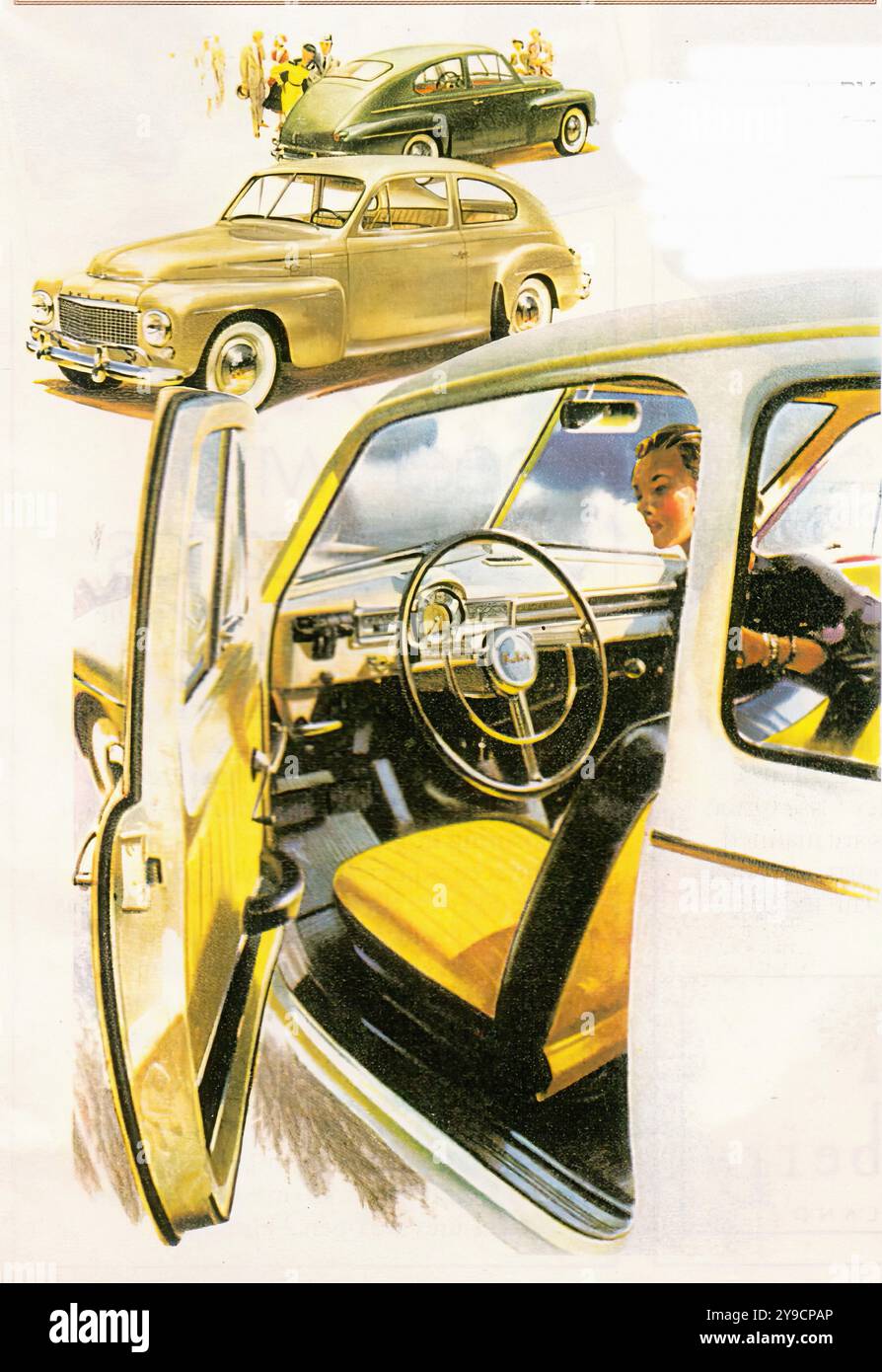 Volvo PV544 (1958-66) 0001 - Vintage press car advertising Stock Photo ...