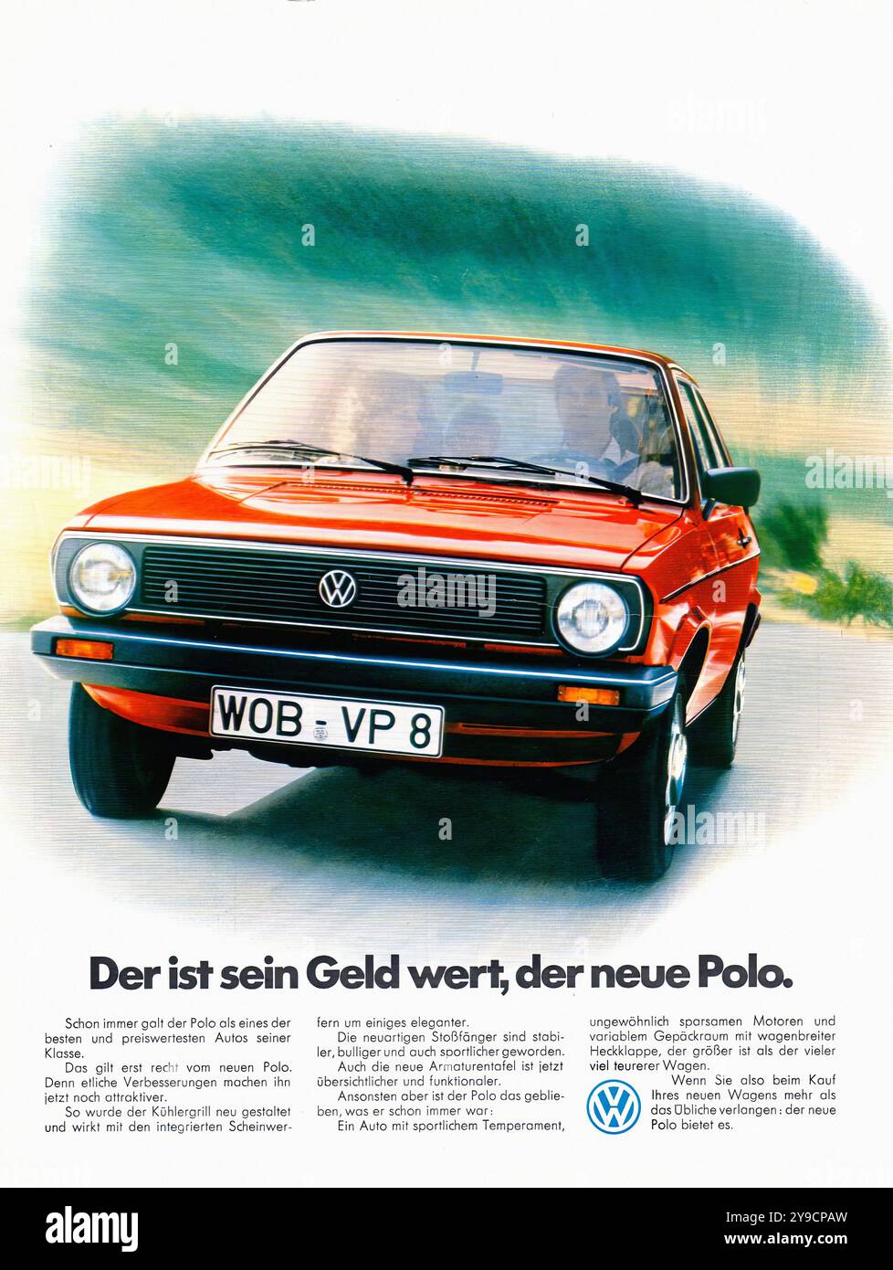 Vw Polo - Vintage German Press Car Advertising Stock Photo - Alamy