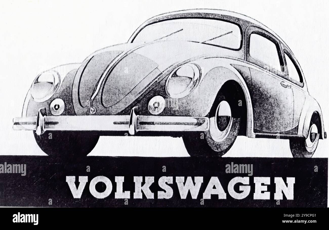 VW DeLuxe (1949) - Vintage press car advertising Stock Photo - Alamy