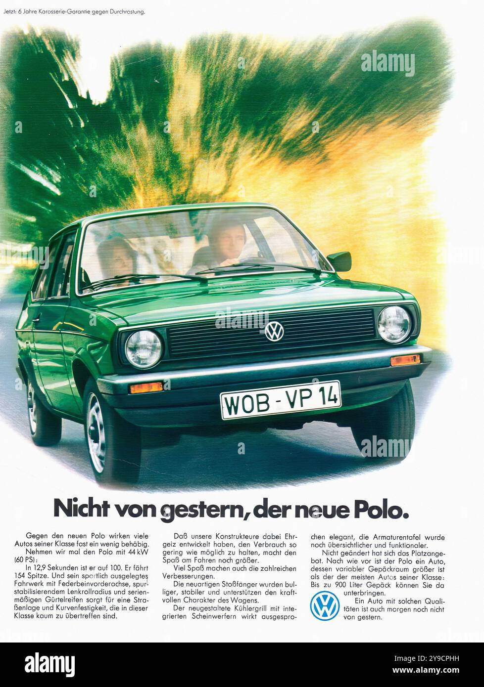 VW Polo - Vintage German Press Car Advertising Stock Photo - Alamy