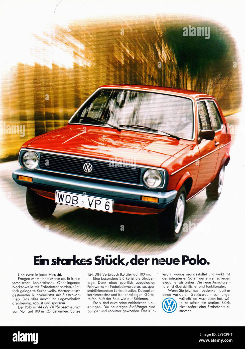 Vw Polo 0001 - Vintage German Press Car Advertising Stock Photo - Alamy