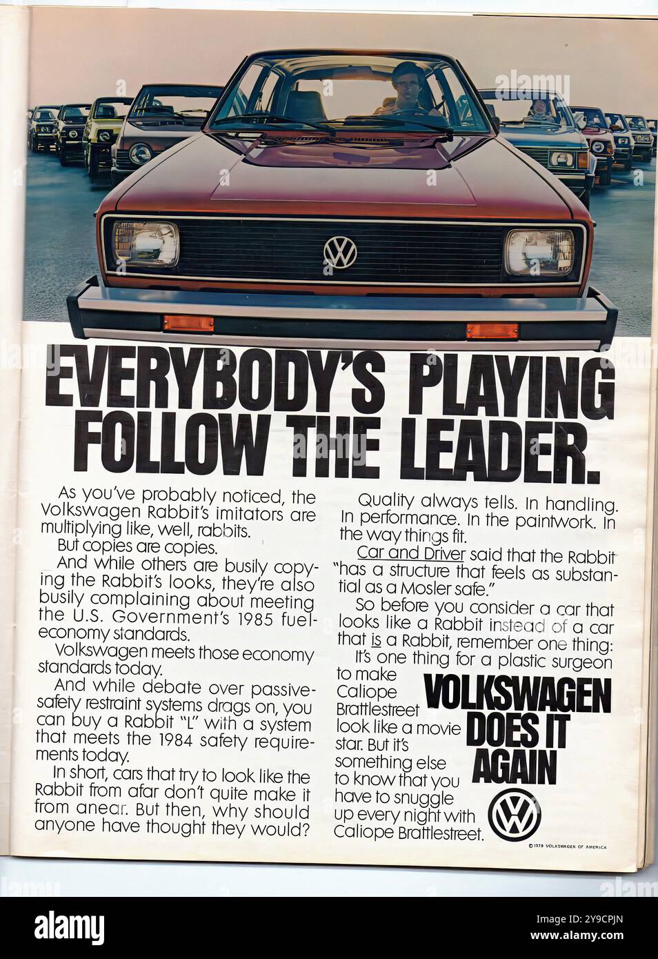 VW Rabbit (1980) - Vintage press car advertising Stock Photo - Alamy