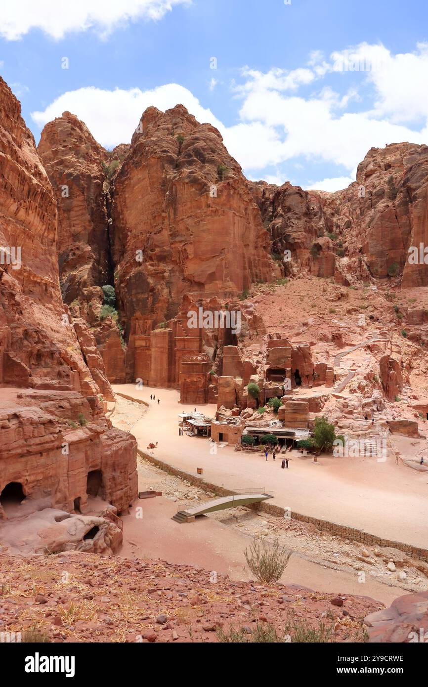 Petra, Wadi Musa in Jordan - May 13 2024: people walk trough the ...