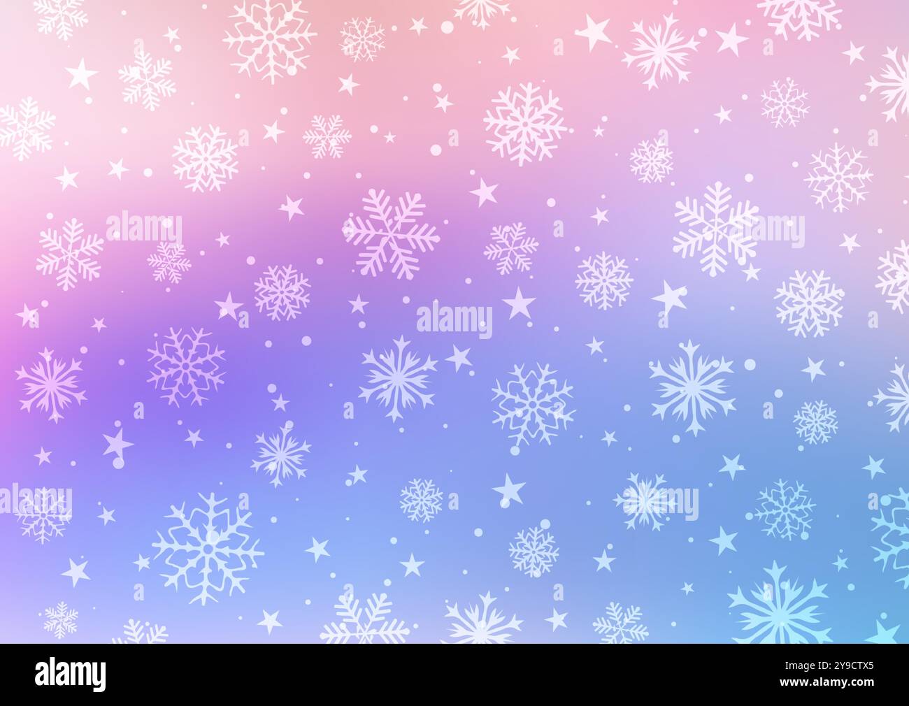 Pastel coloured Christmas background with a snowflakes design Stock ...