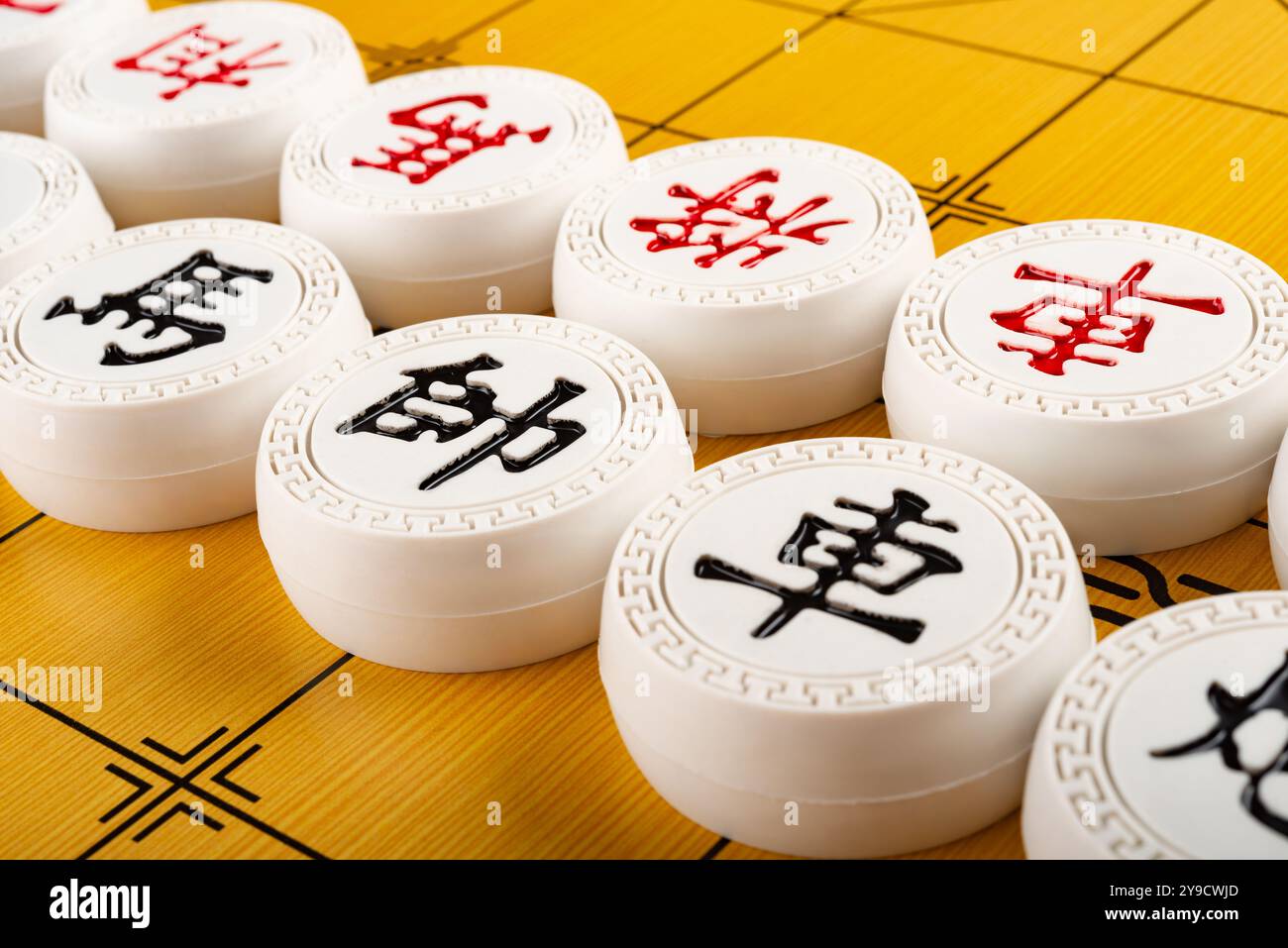 Chinese chesses on chess board horizontal composition Stock Photo - Alamy