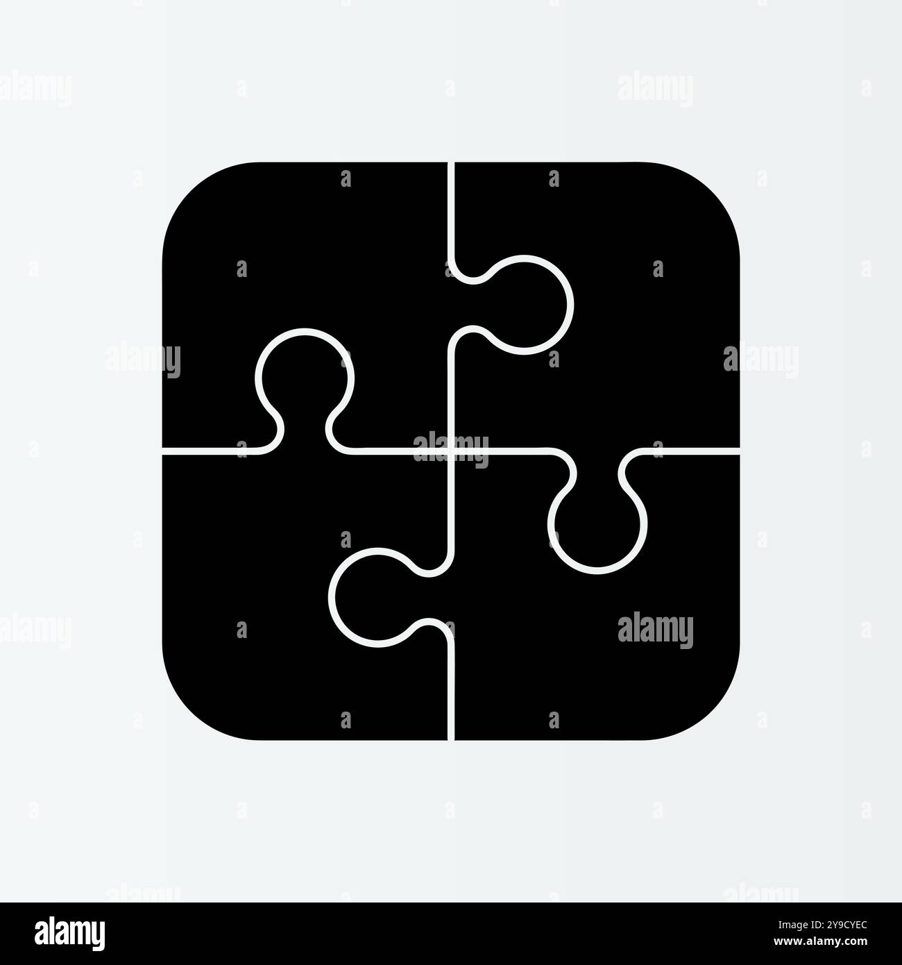 Four piece flat puzzle. Section compare service banner. Vector ...